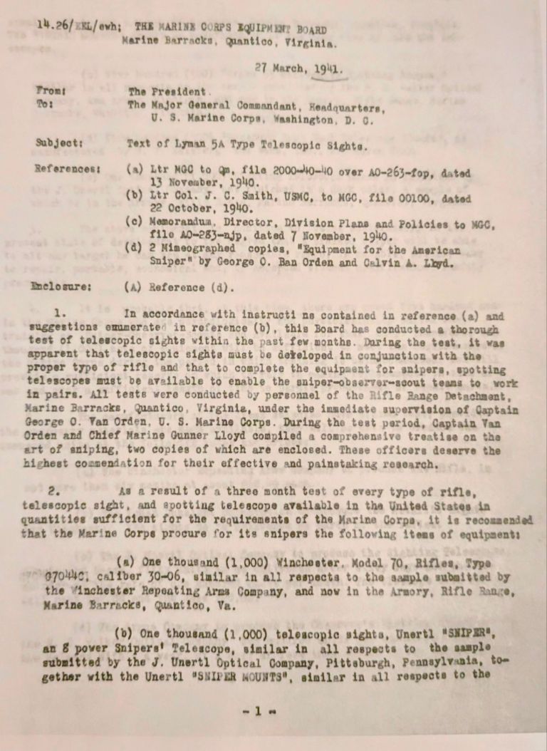 The USMC Winchester Model 70 – USMCWEAPONRY.COM